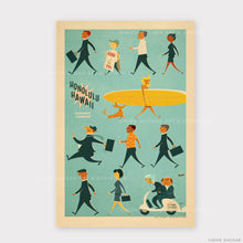 Retro Hawaii Travel Art Print "Honolulu Morning Commute"