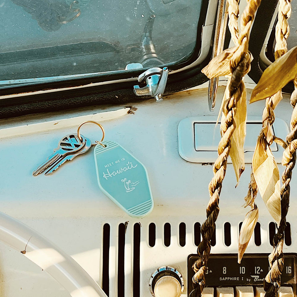Meet Me In Hawaii Mint Aqua Keychain